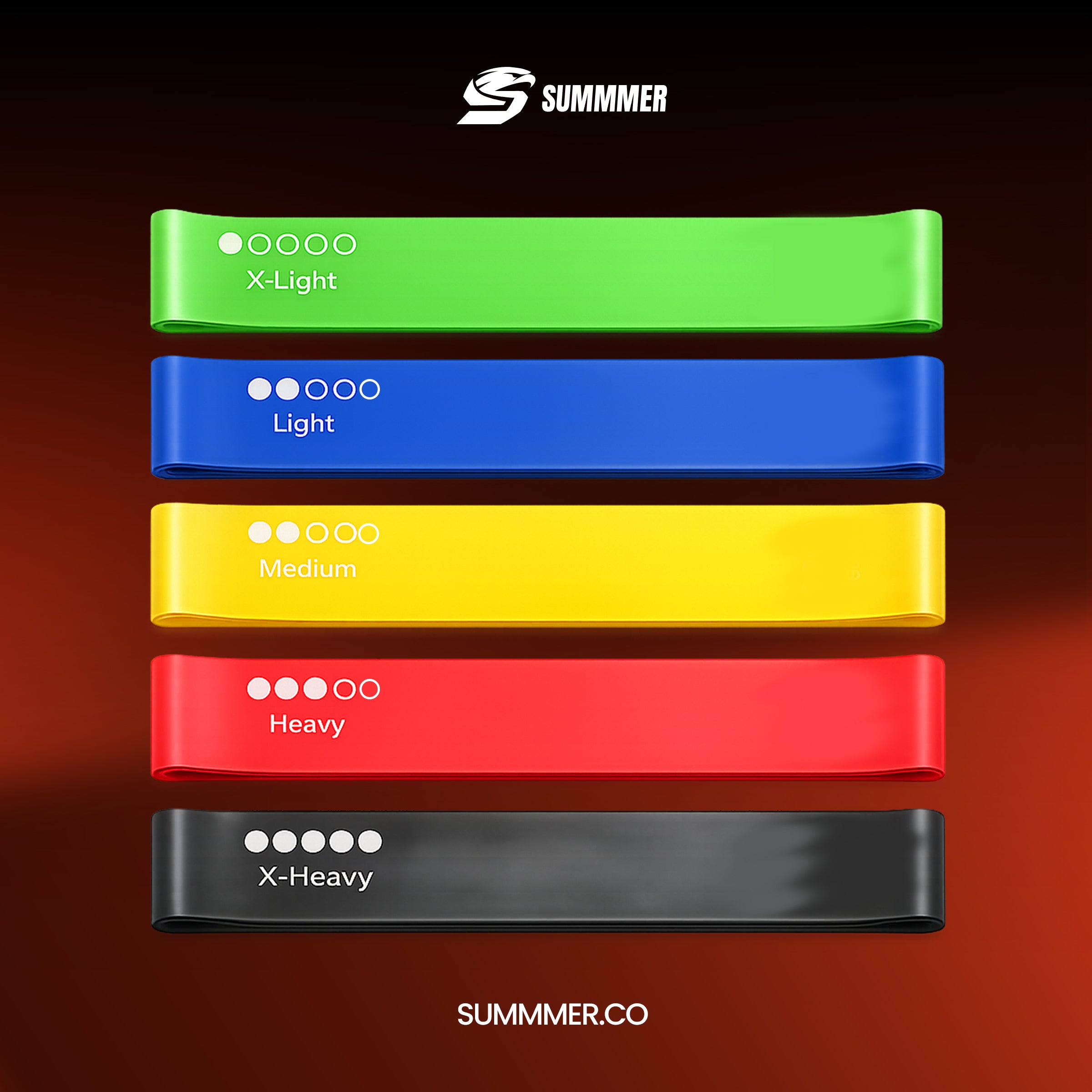 Resistance Bands Set – 5 Different Bands (Light to Heavy) | Lose Weigh ...